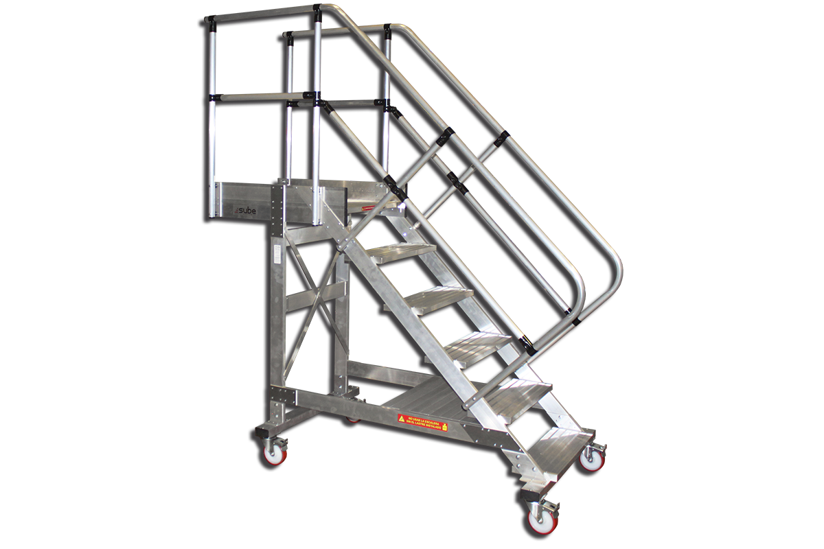 Escalera móvil de acceso con voladizo - Escaleras Sube